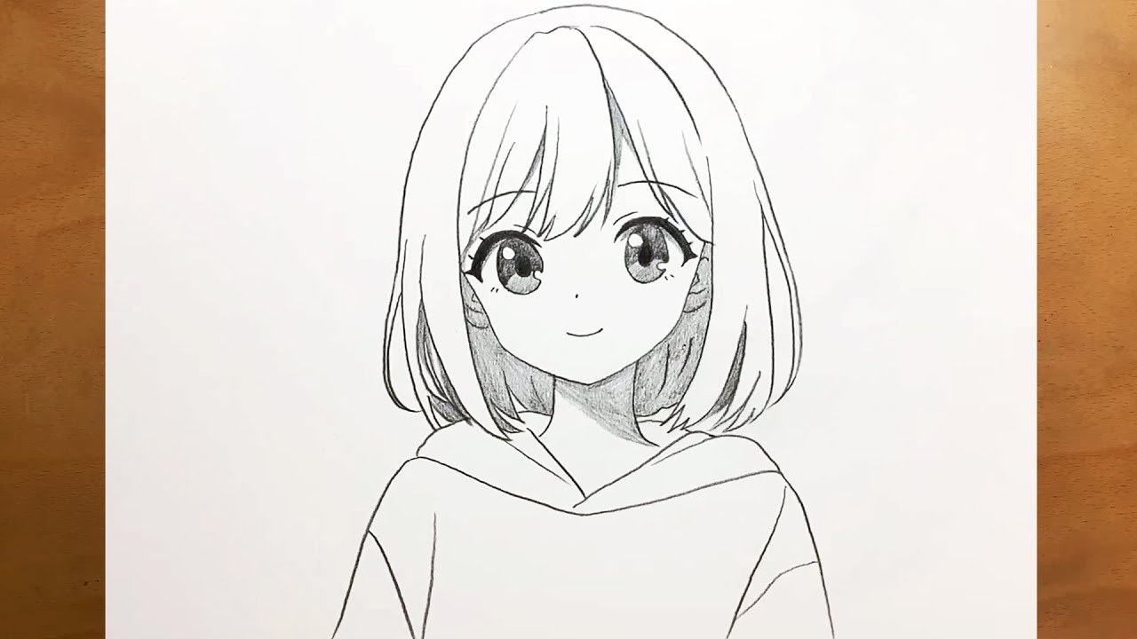 How to Draw a Cute Anime Girl Easy Pencil Sketch Step by Step - YouTube