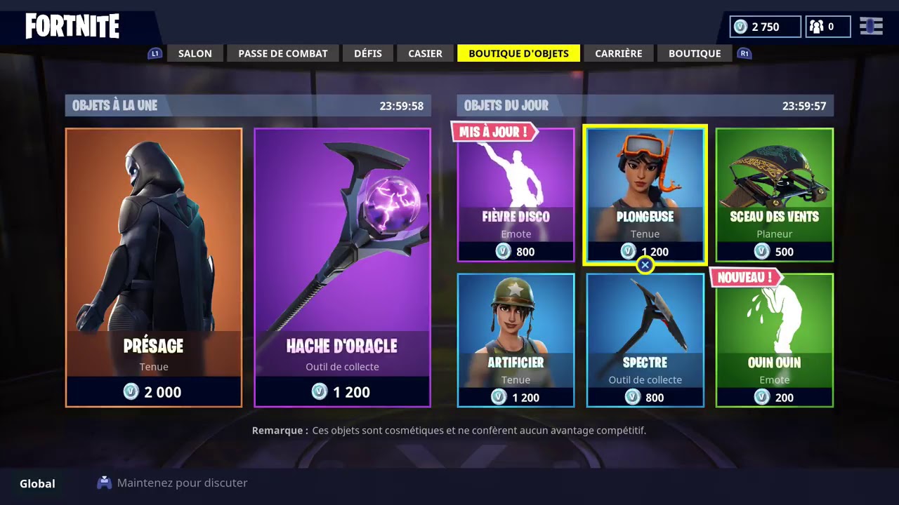 BOUTIQUE D'OBJETS FORTNITE DU 18 JUIN 2018 - YouTube