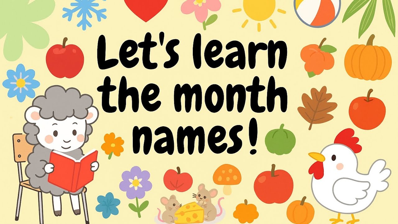 Let's learn the month names! | Jan to Dec| educational video | rhyme ...