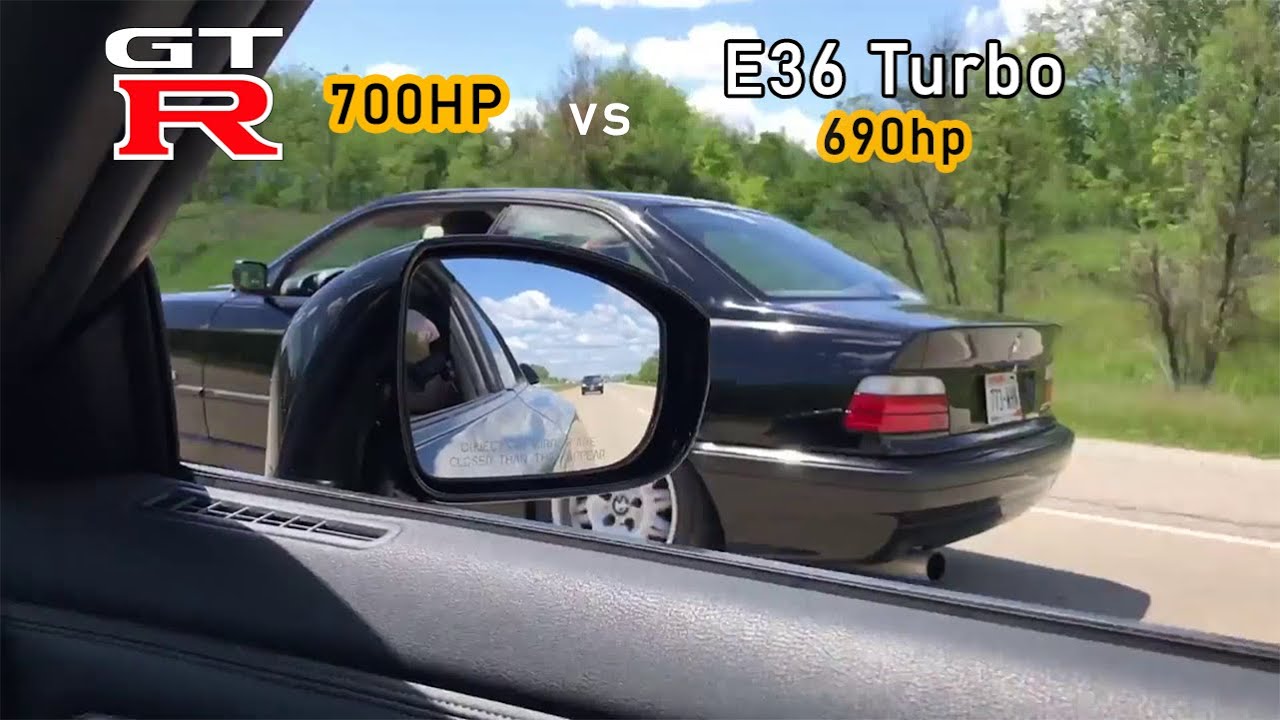 E36 Turbo vs Nissan GT-R 700whp - YouTube