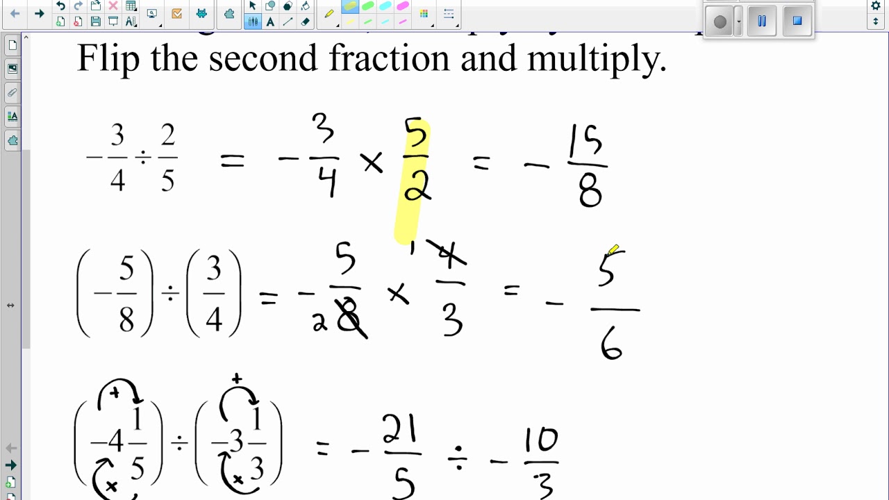 Lesson #5 Dividing Rational Numbers - YouTube