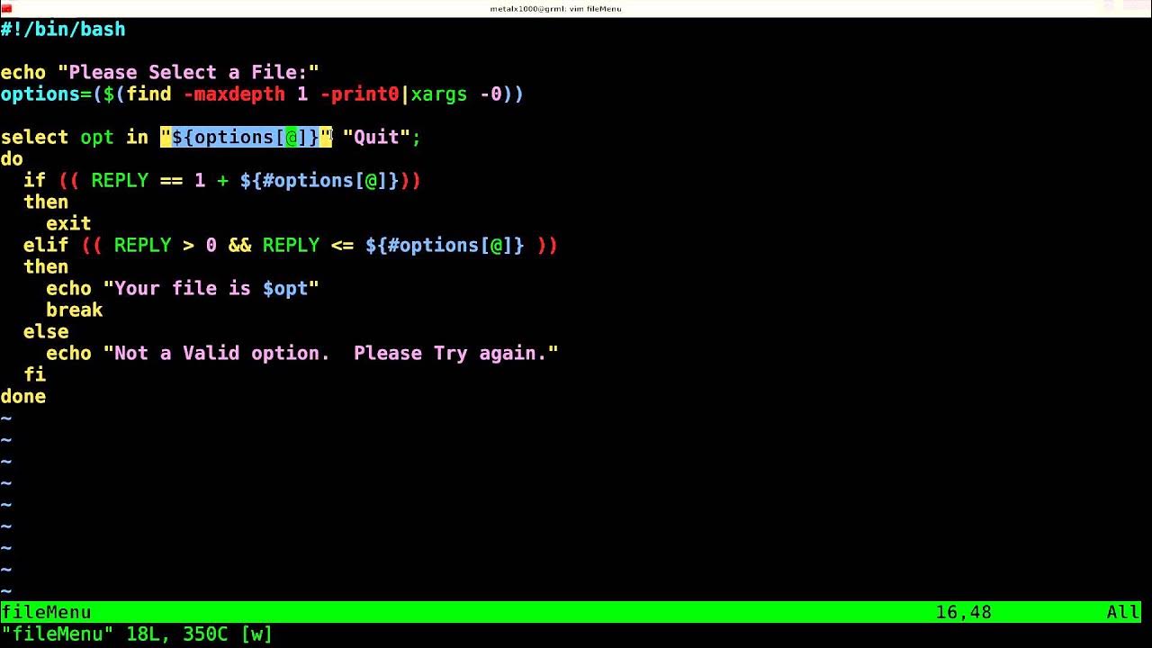 Custom File Selector in a Linux Shell Script tutorial Part 1 - YouTube