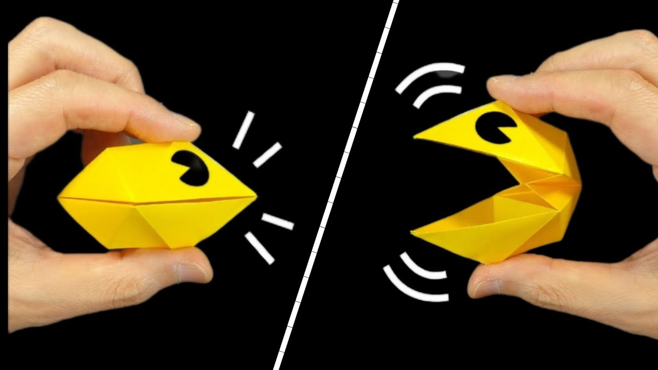 Origami Pac-Man (Paper Pac-Man) | Easy Paper Craft - YouTube