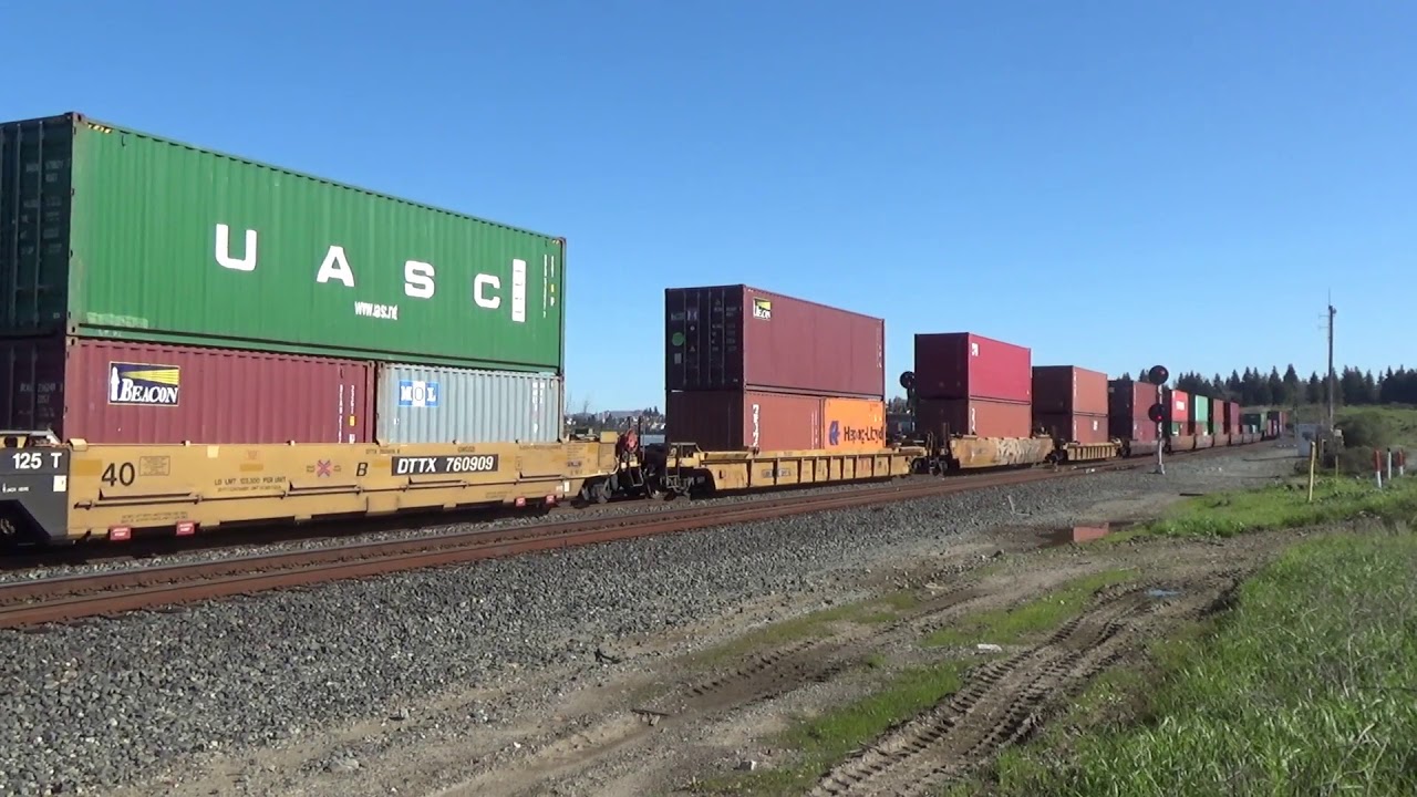 UP 5908 with Long Stack Train 19feb19 - YouTube