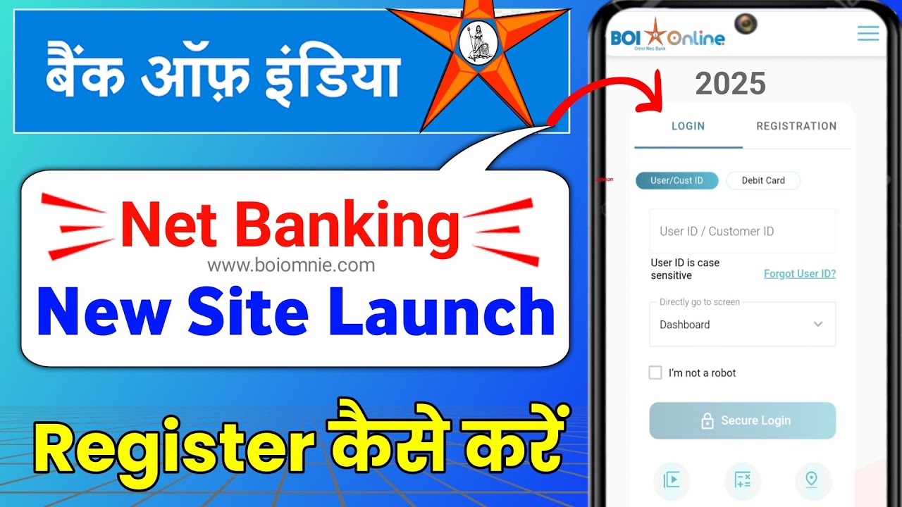 Bank Of India net Banking Registration Online New User | How To ...