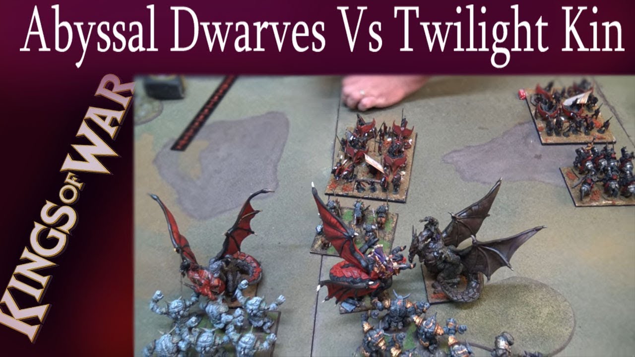 Kings of War Battle Report Abyssal Dwarfs VS Twilight Kin - YouTube