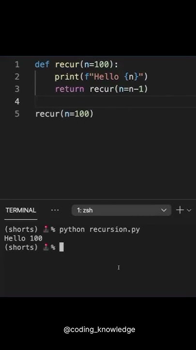 Recursive Function in Python #coding #programming #webdevelopment #website - YouTube