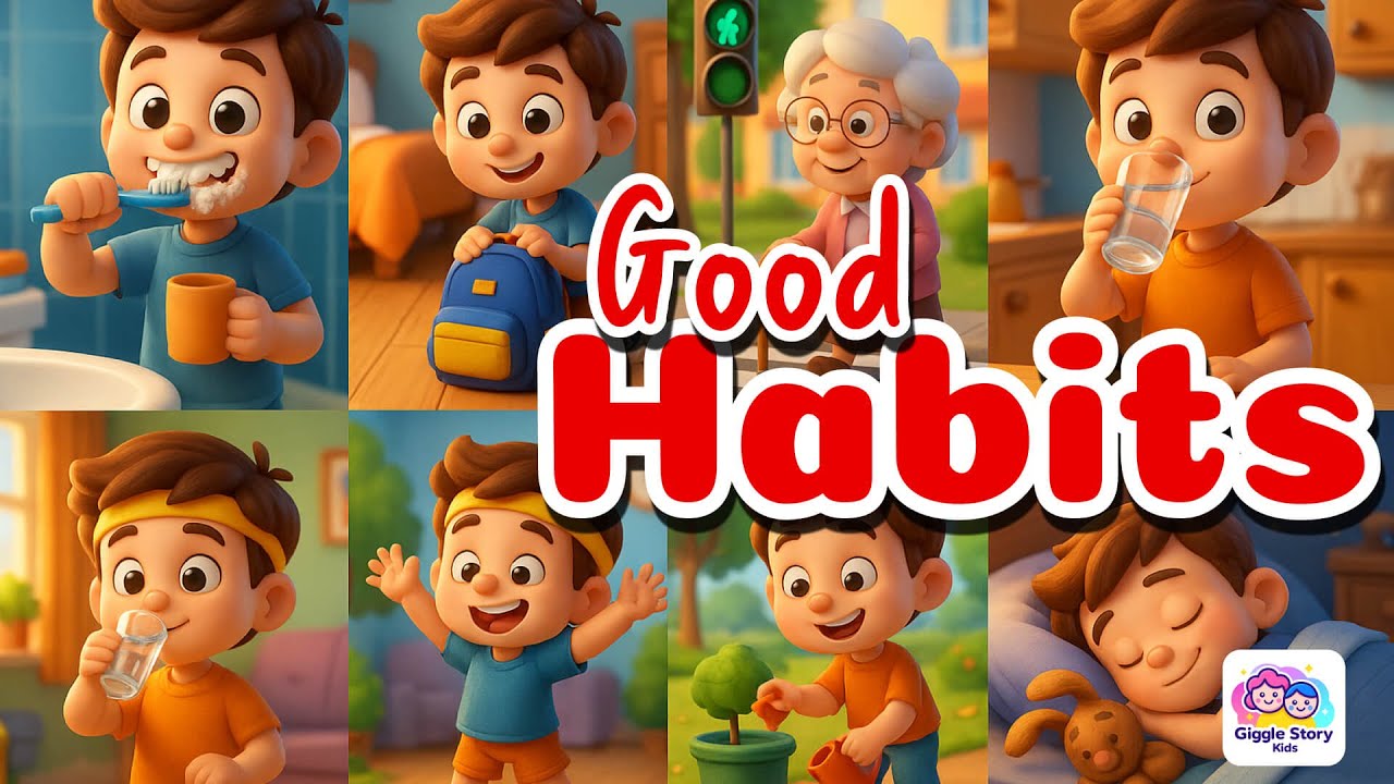 Good Habits for Kids | Learn Daily Routine with Fun Rhymes & Animation ...