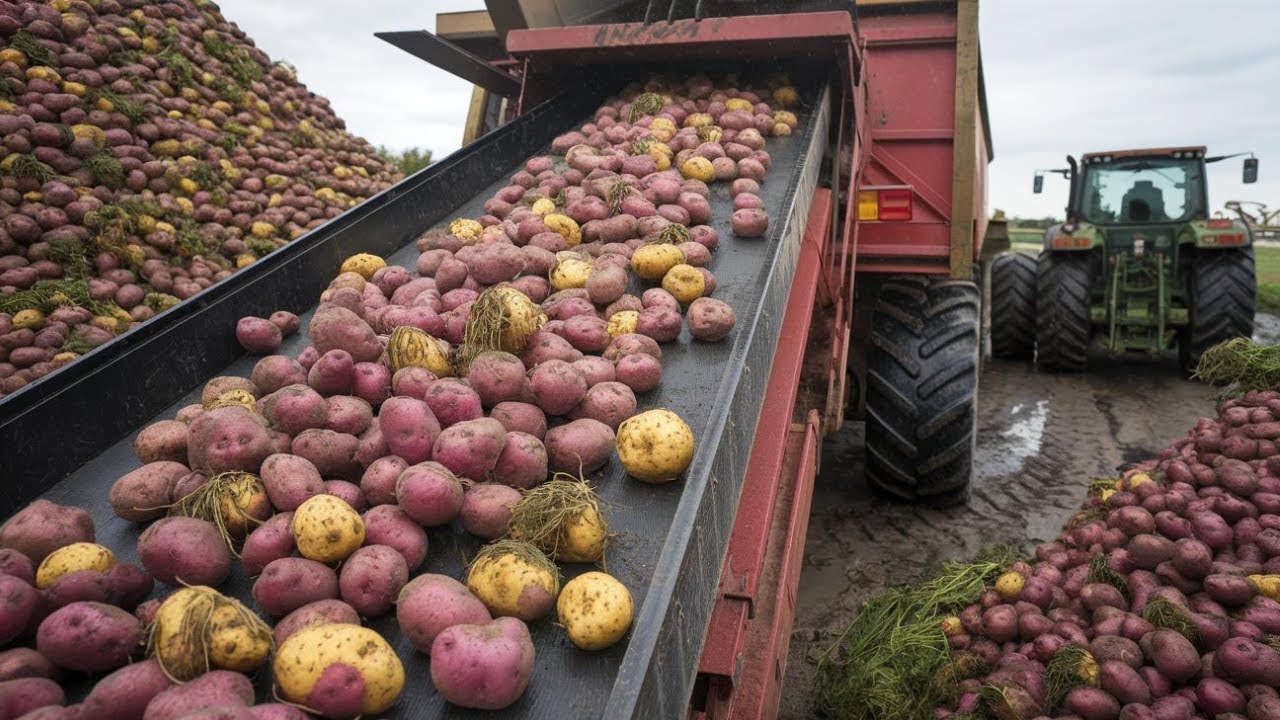 Harvesting Thousands Of Tons Of Fruits And Vegetables Farming