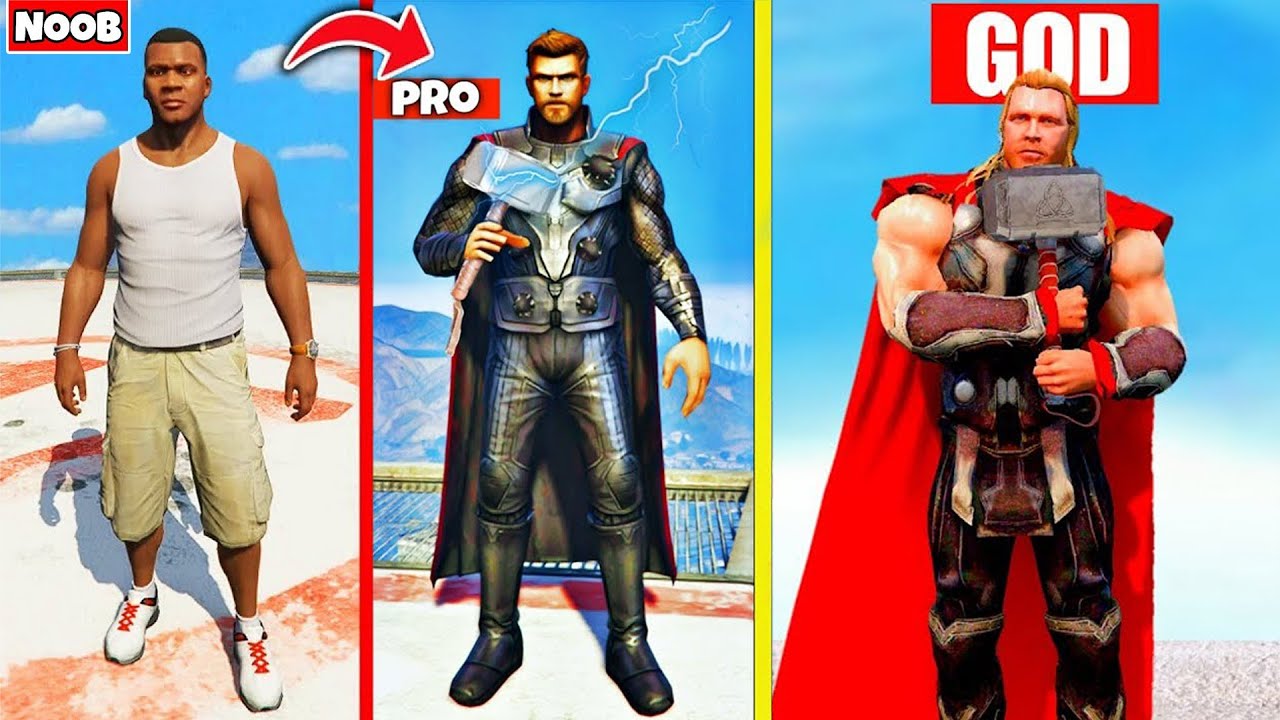 UPGRADING NOOB FRANKLIN INTO GOD OF THUNDER FRANKLIN IN GTA 5 GOD OF ...