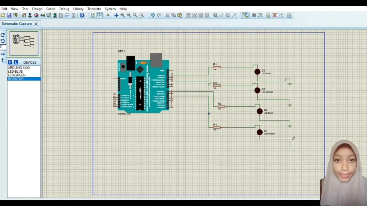 Simulasi Lampu LED dengan Arduino-Proteous - YouTube
