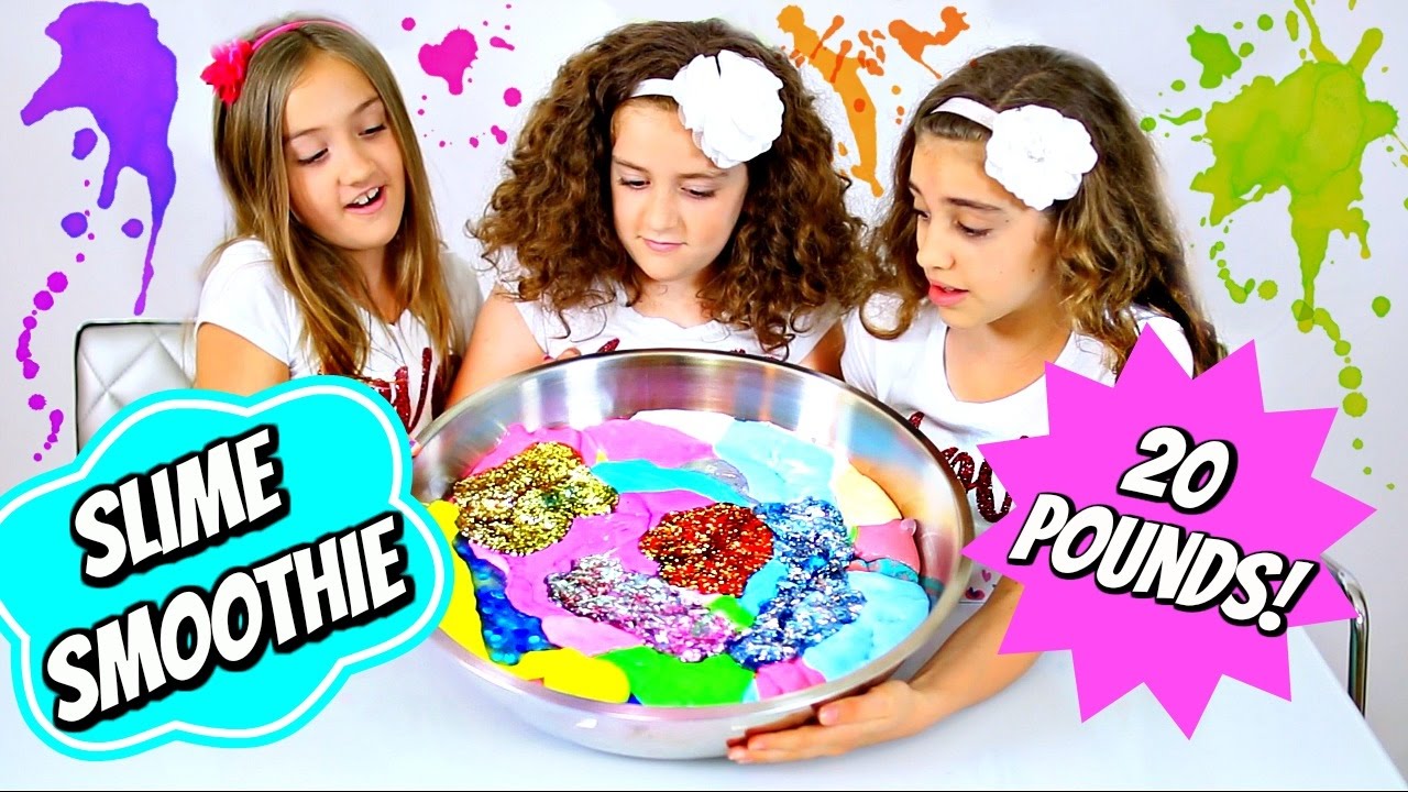 20 lb Slime Smoothie!! We're Mixing Our Slimes! - YouTube