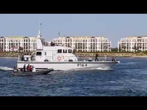 HMS Explorer and HMS Example arrived in Warnemünde - YouTube