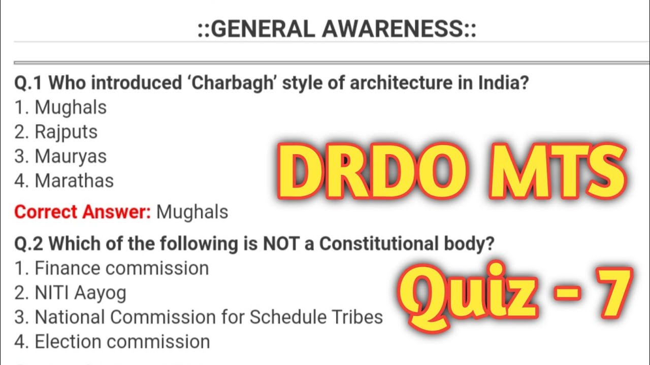 drdo mts previous year question paper in english | DRDO mts previous ...