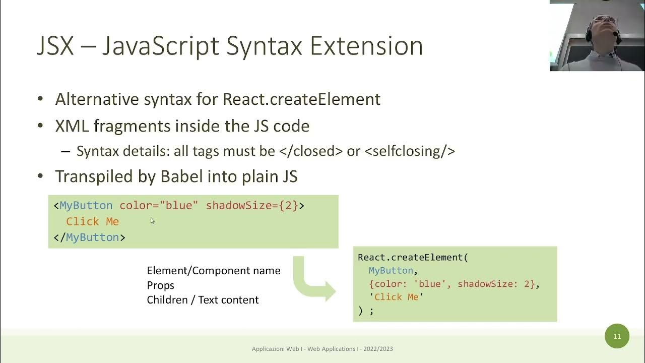 AW1-2023-L14: React JSX ed esempio - YouTube