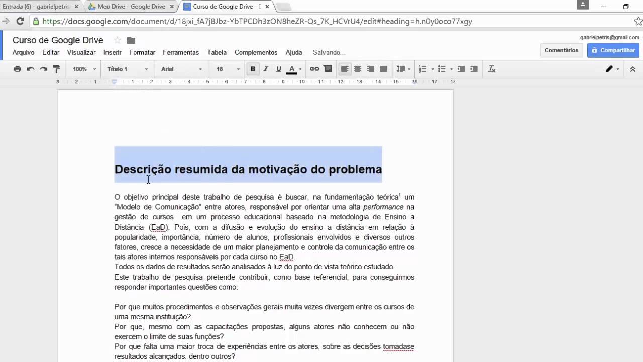Tutorial - Documentos Google_ parte 5 - YouTube