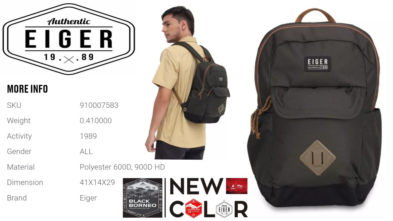 EIGER STARTER DAYPACK 16L 1989 OLIVE || 910007583 || TAS EIGER 2022 ...