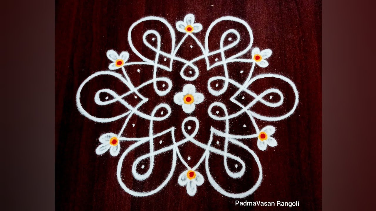 415. Ugadhi special new design muggu TraditionalRangoli 5 Dot Muggulu ...