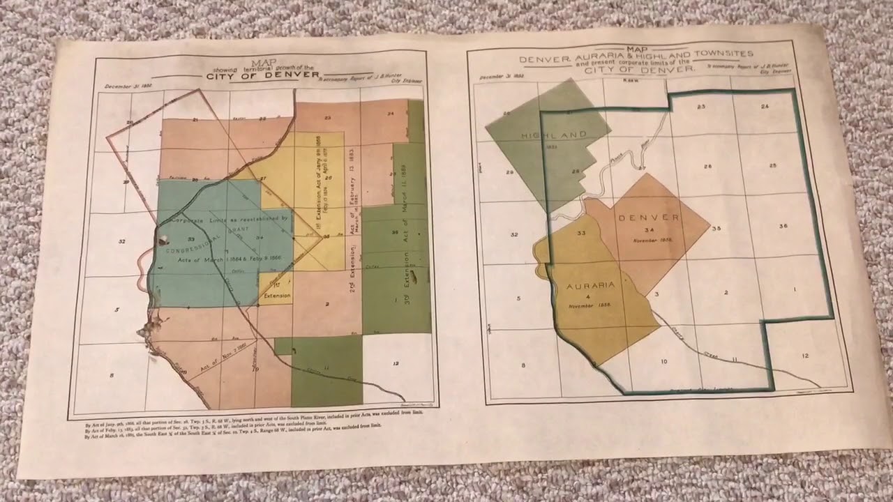 Historical maps of the founding of Denver - YouTube