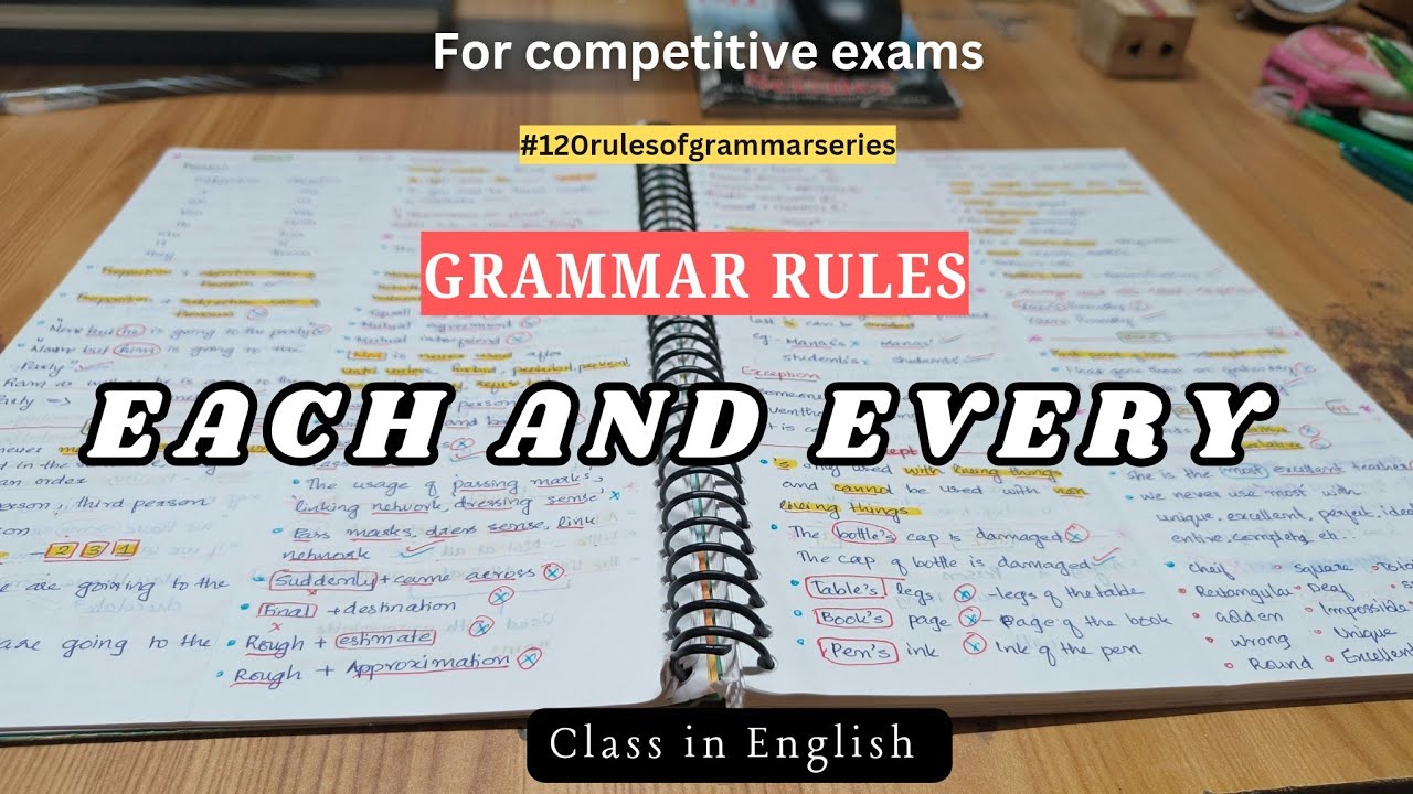 Grammar rules | Class in English | Each and every 📍 - YouTube