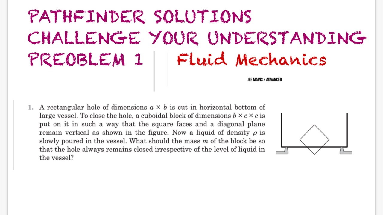 PATHFINDER SOLUTIONS | FLUID MECHANICS | CHALLENGE YOUR UNDERSTANDING ...