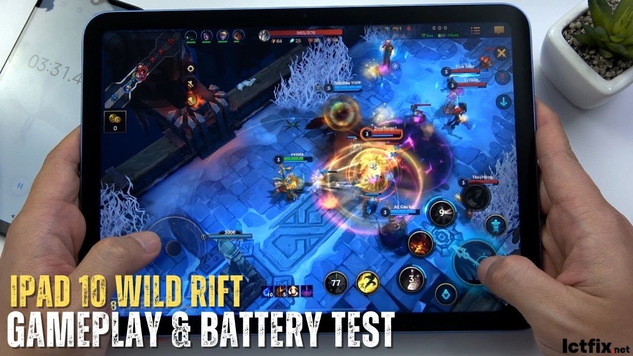 iPad 10.9 inch 2022 League of Legends Mobile Wild Rift Gaming test ...