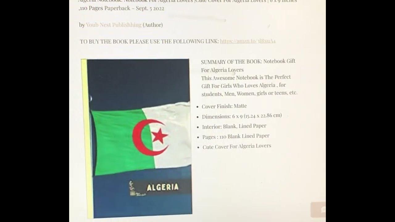 Algeria Notebook: Notebook For Algeria Lovers |Cute Cover For Algeria ...