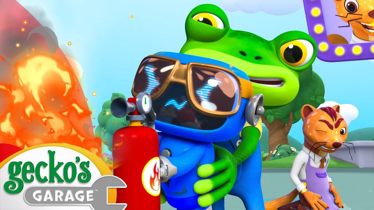The BBQ is on Fire! | Gecko's Animal Pals | Animal & Vehicle Cartoons ...