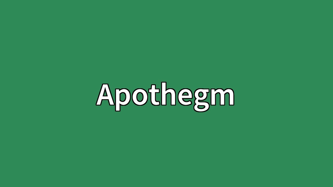 Apothegm Meaning - YouTube