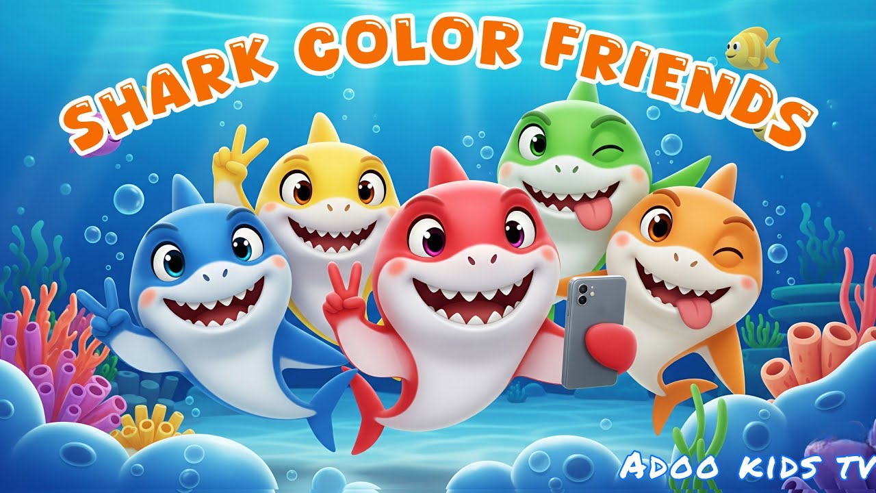 🦈 Sharks Colors Learning Song 🎵 | Red, Blue, Yellow, Green, Orange 🧡💚💛💙 ...