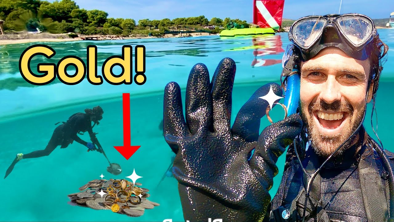 Gold Jewelry Treasure Diving under Super Yachts! (Metal Detecting ...