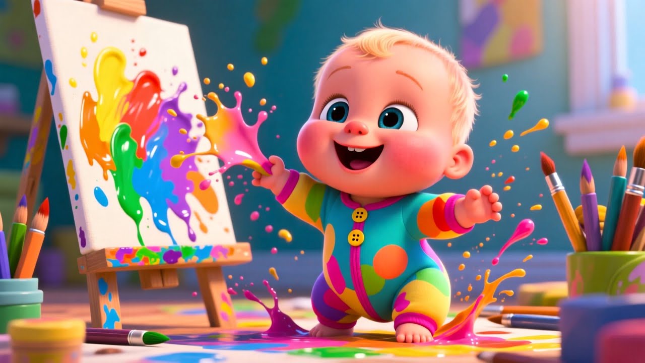 Painting Colors With Baby 🎨🌈 | Learn Colors for Kids | Preschool ...