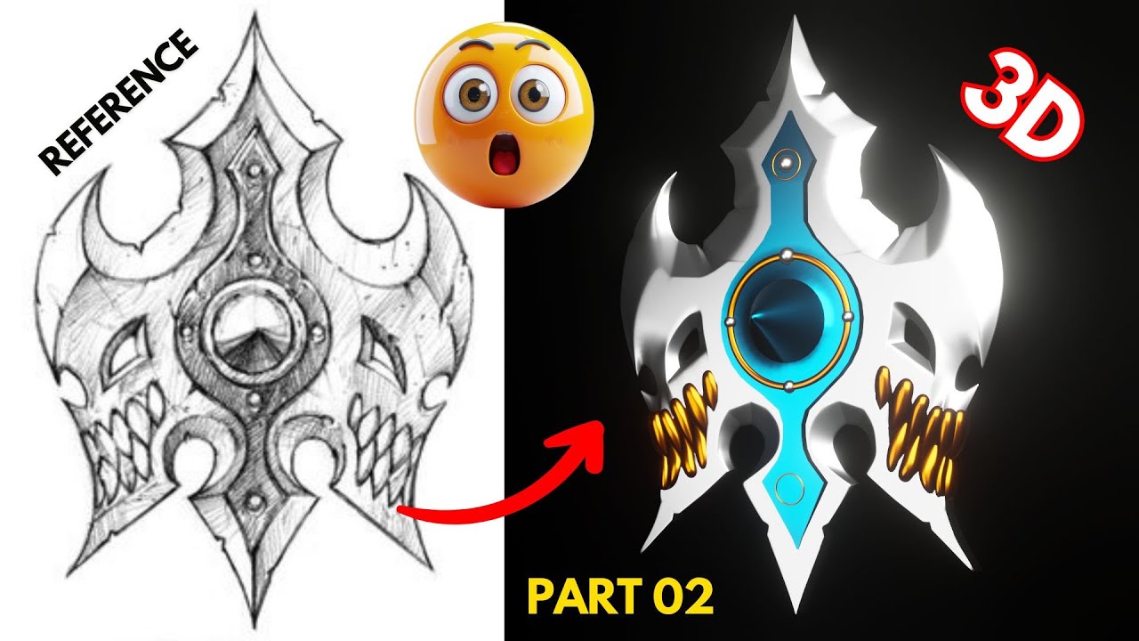 Modeling a Devil Shield in 3D! Blender Tutorial for Beginners (Part 2 ...