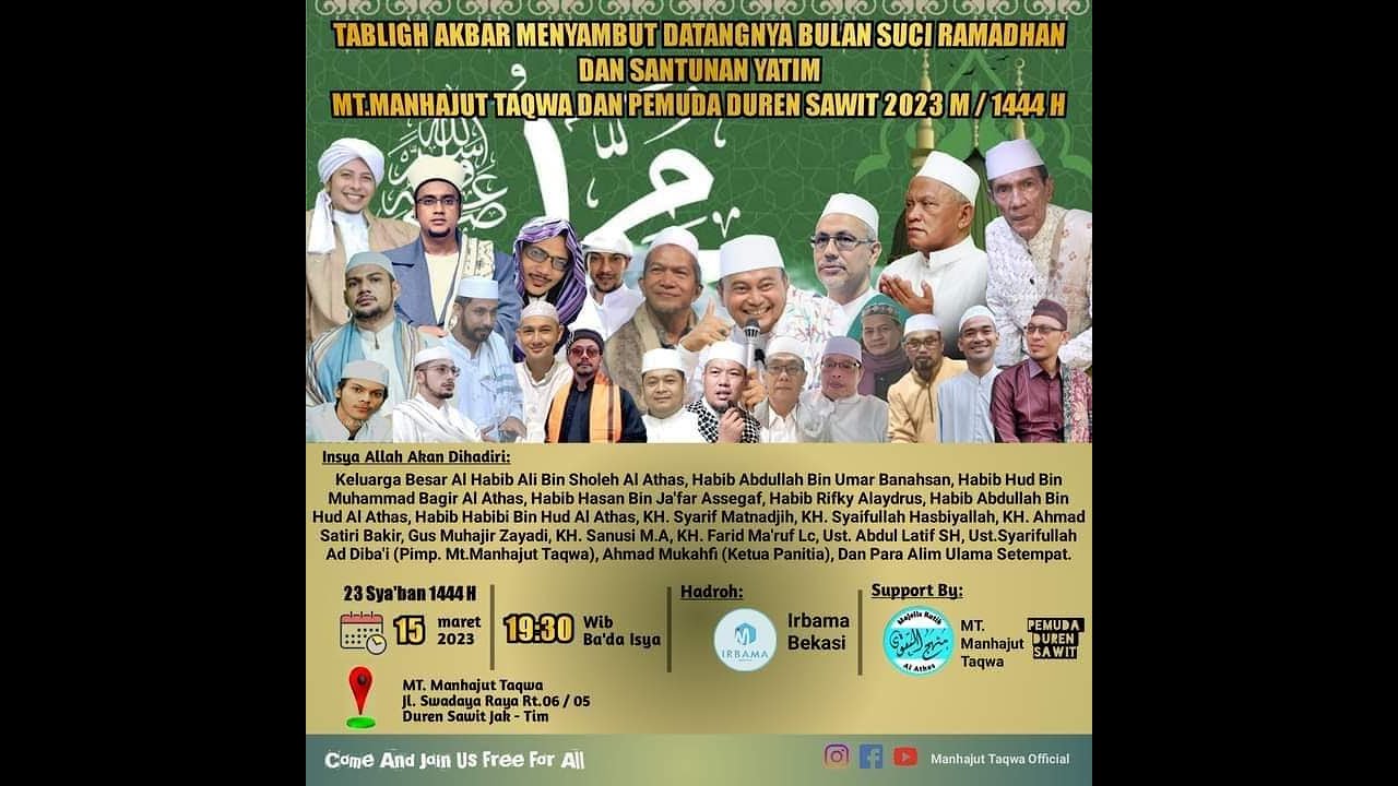 🔴LIVE TABLIGH AKBAR MENYAMBUT BULAN RAMADHAN DAN SANTUNAN ANAK YATIM MAJELIS TALIM MANHAJUT ...