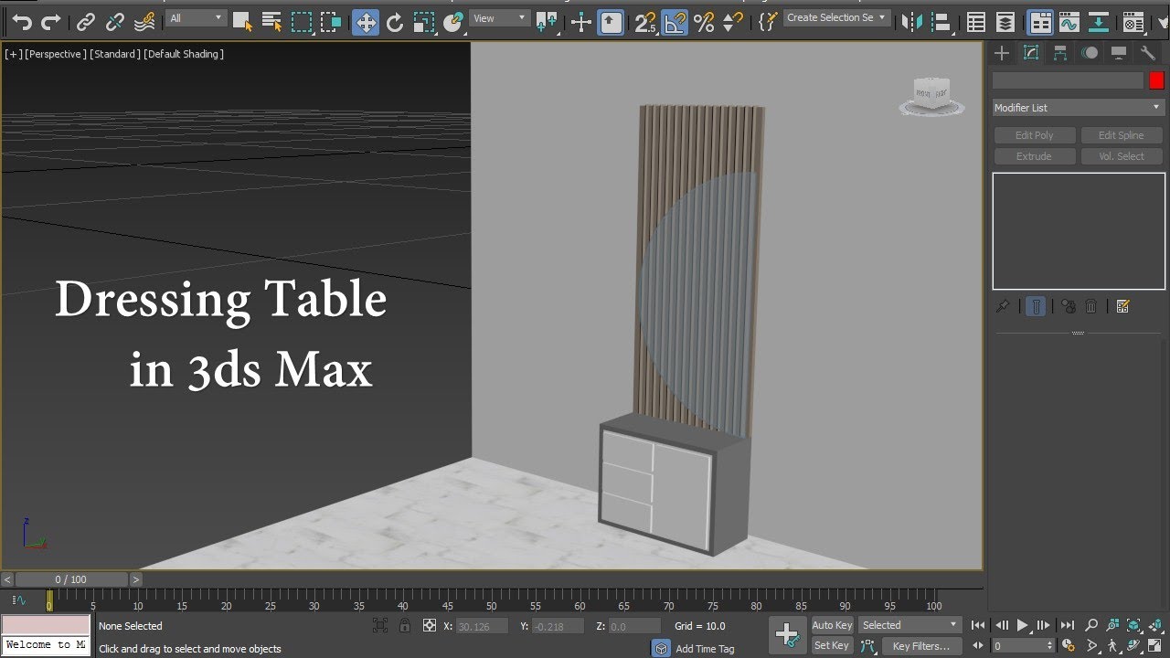 Dressing Table in 3ds Max | Dressing Table Modeling in 3d Max | Mirror ...