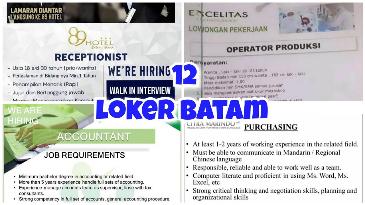 LOWONGAN KERJA 2023 ‼️ LOWONGAN KERJA BATAM 2023 - YouTube