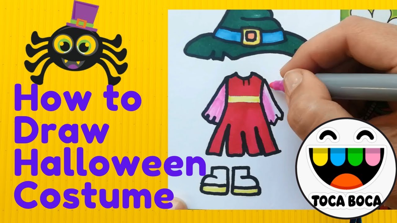 Toca Boca, How to Draw Halloween Costume in Toca life world - YouTube