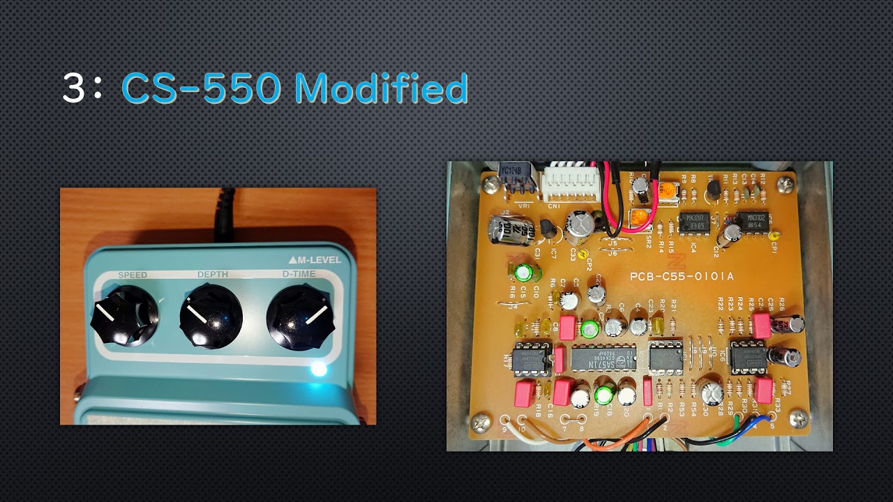 Guitar Effector Modification Test【Maxon CS-550 / BOSS GE-7】 - YouTube