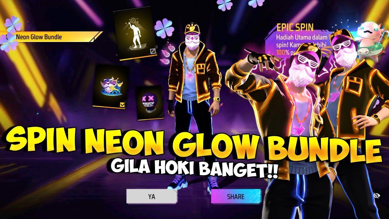 BORONG BUNDLE JENGGOT NEON !! Hoki Banget Spin Neon Glow Bundle ...