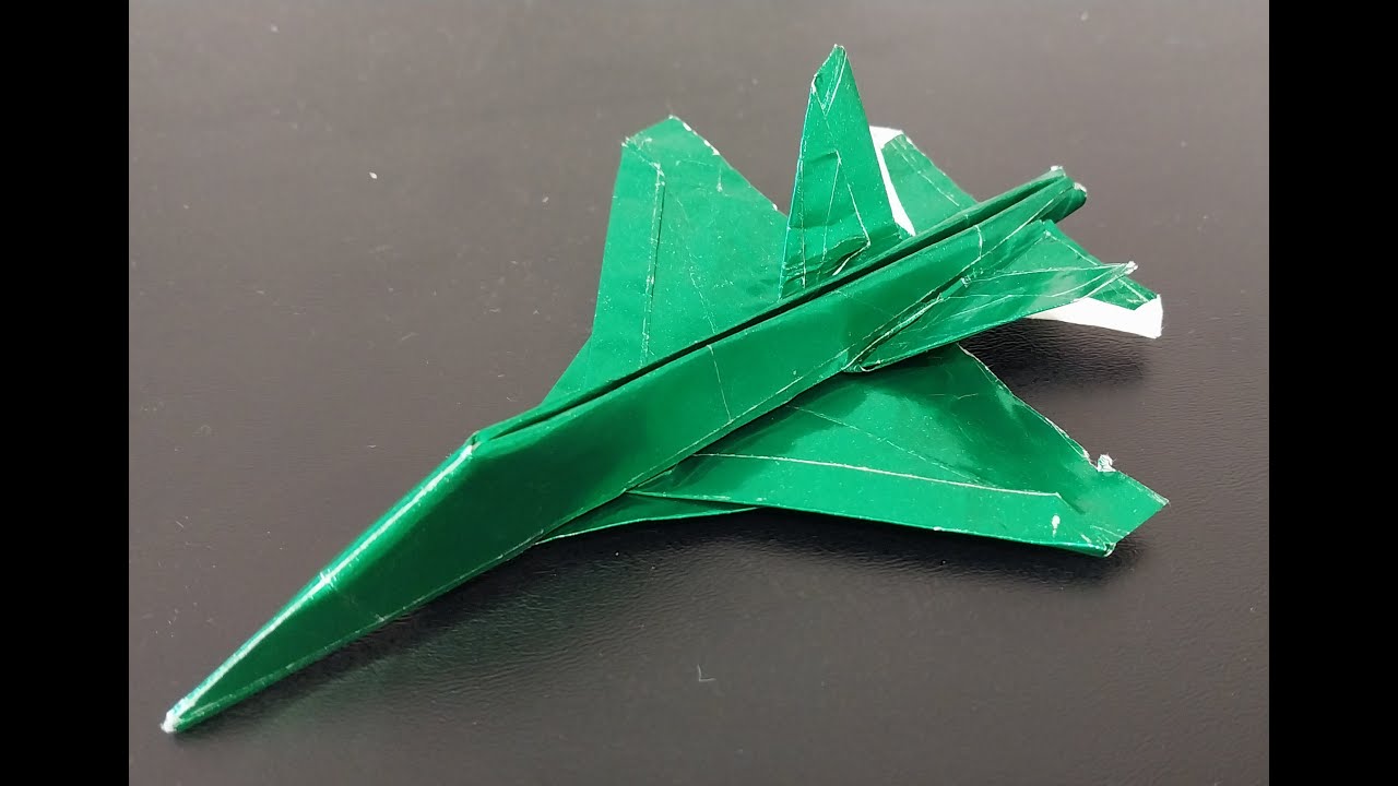 Origami fighter jet (Tigershark) by Jayson Merrill tutorial - YouTube