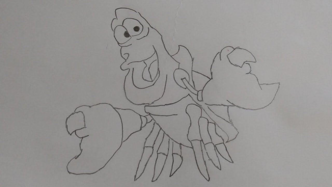How to draw Sebastian from the little mermaid - YouTube