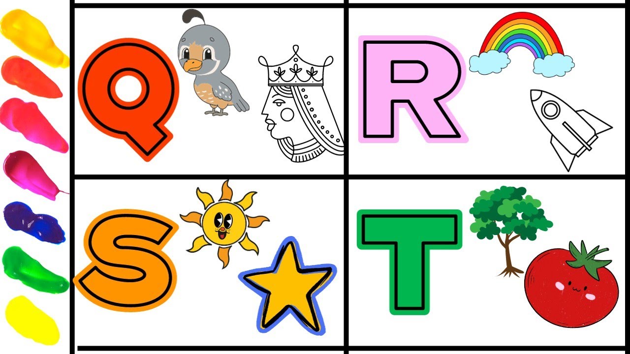 Learn alphabets | A to Z alphabets drawing and coloring for toddlers ...