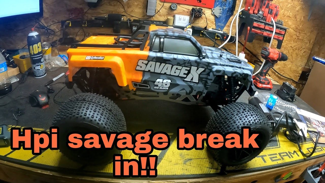HPI Savage 4.6 break in - YouTube