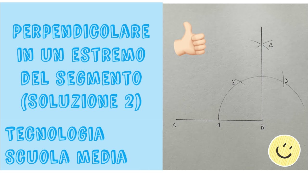 Perpendicolare in un estremo del segmento (soluzione 2) #scuolamedia # ...