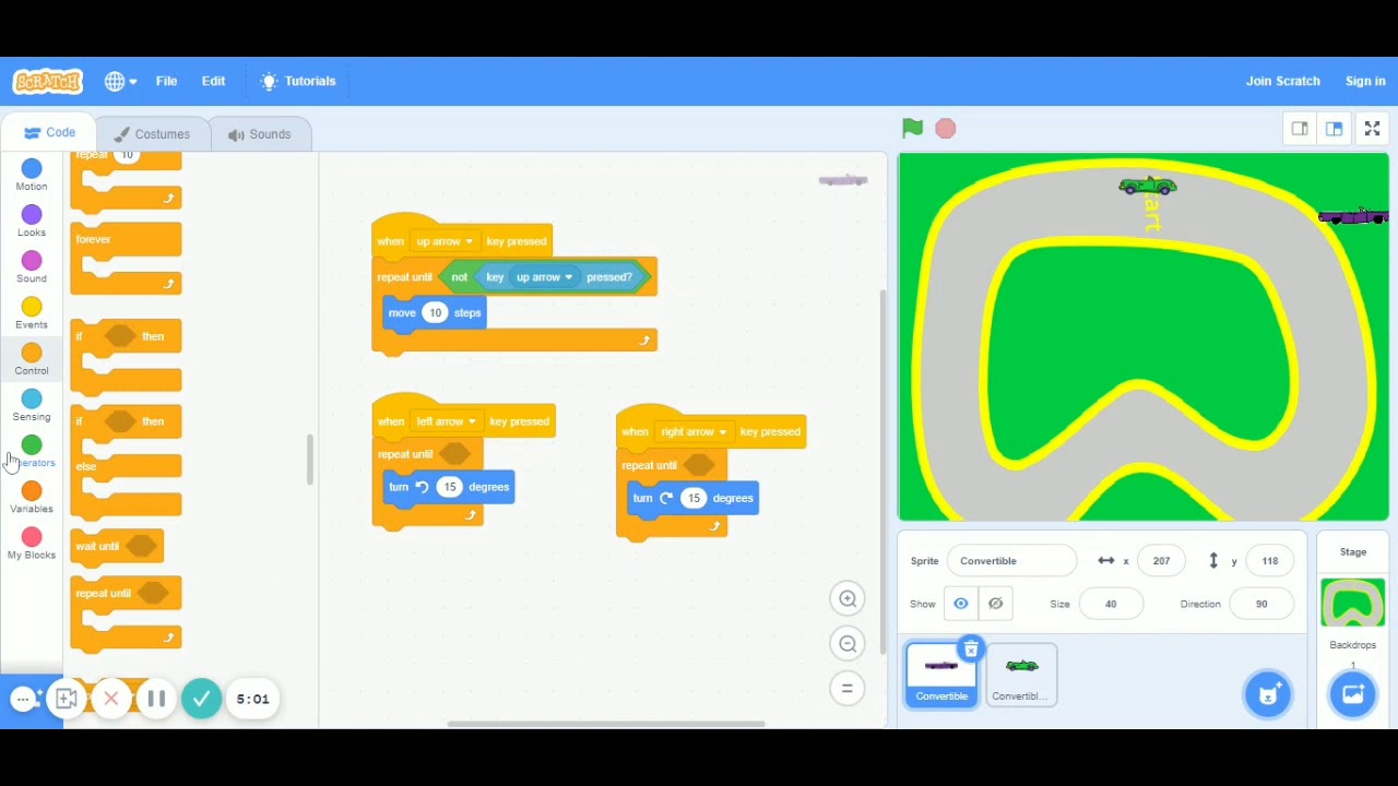 Tutorial Membuat Arena Balap Menggunakan Scratch - YouTube