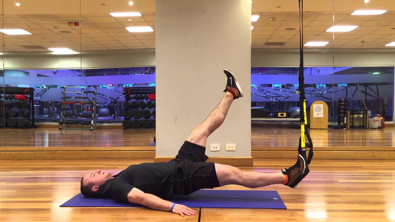 TRX Single Leg Hamstring Bridge - YouTube