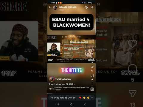 ESAU IS THE BLACK MAN, DEFINITIVE. YOUR TOUGHTS ARE NOT YAHAWAHS.