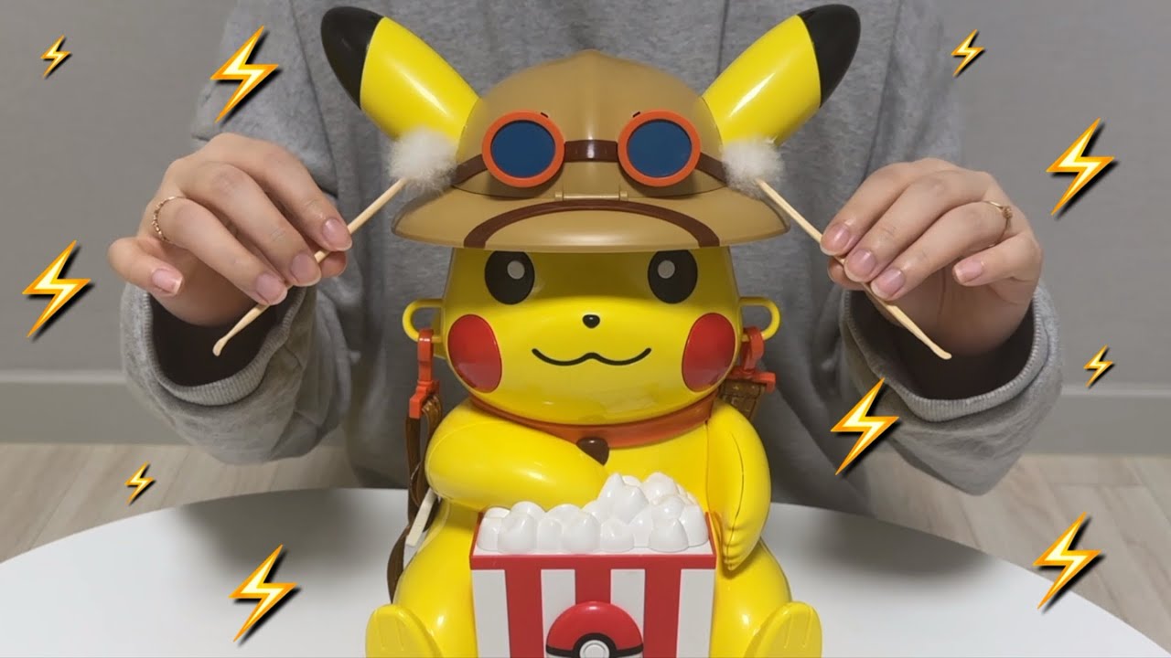 ASMR 피카츄 탭핑하고 귀 파주기 (번개 조심⚡️) / Tapping Pokémon Pikachu and digging out ...
