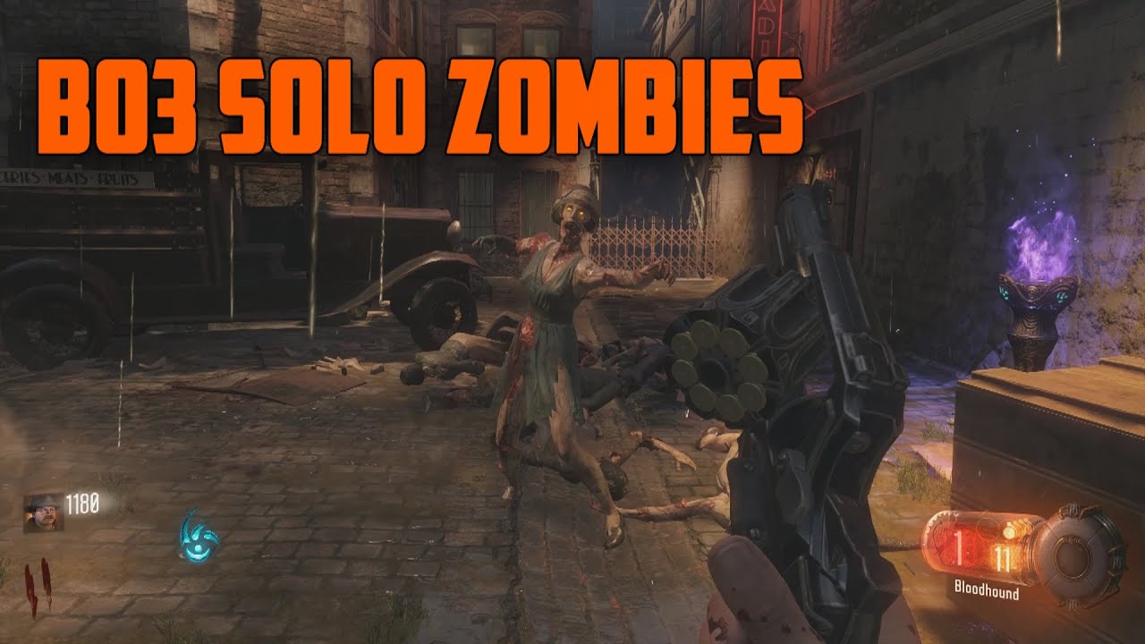 Shadows of Evil Zombies Solo Gameplay | COD BO3 - YouTube