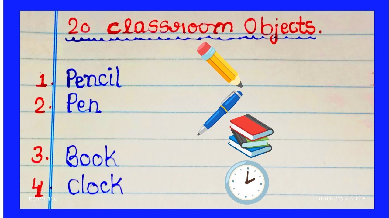 25 classroom objects in english and hindi || classroom objects ke naam || classroom object name ...